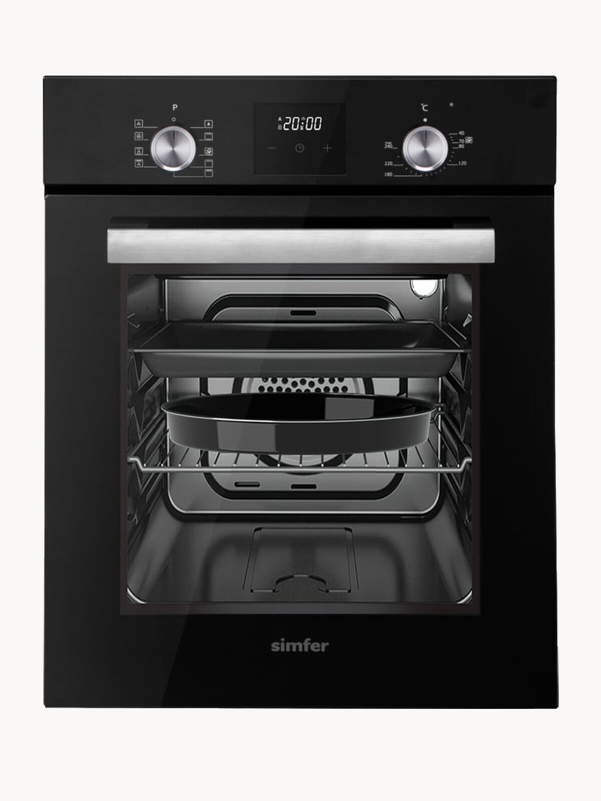 Духовой шкаф электрический встраиваемый Simfer 45см, 49л, 9 режимов, гриль, конвекция, таймер, 2 стекла, 5 ЛЕТ гарантия
