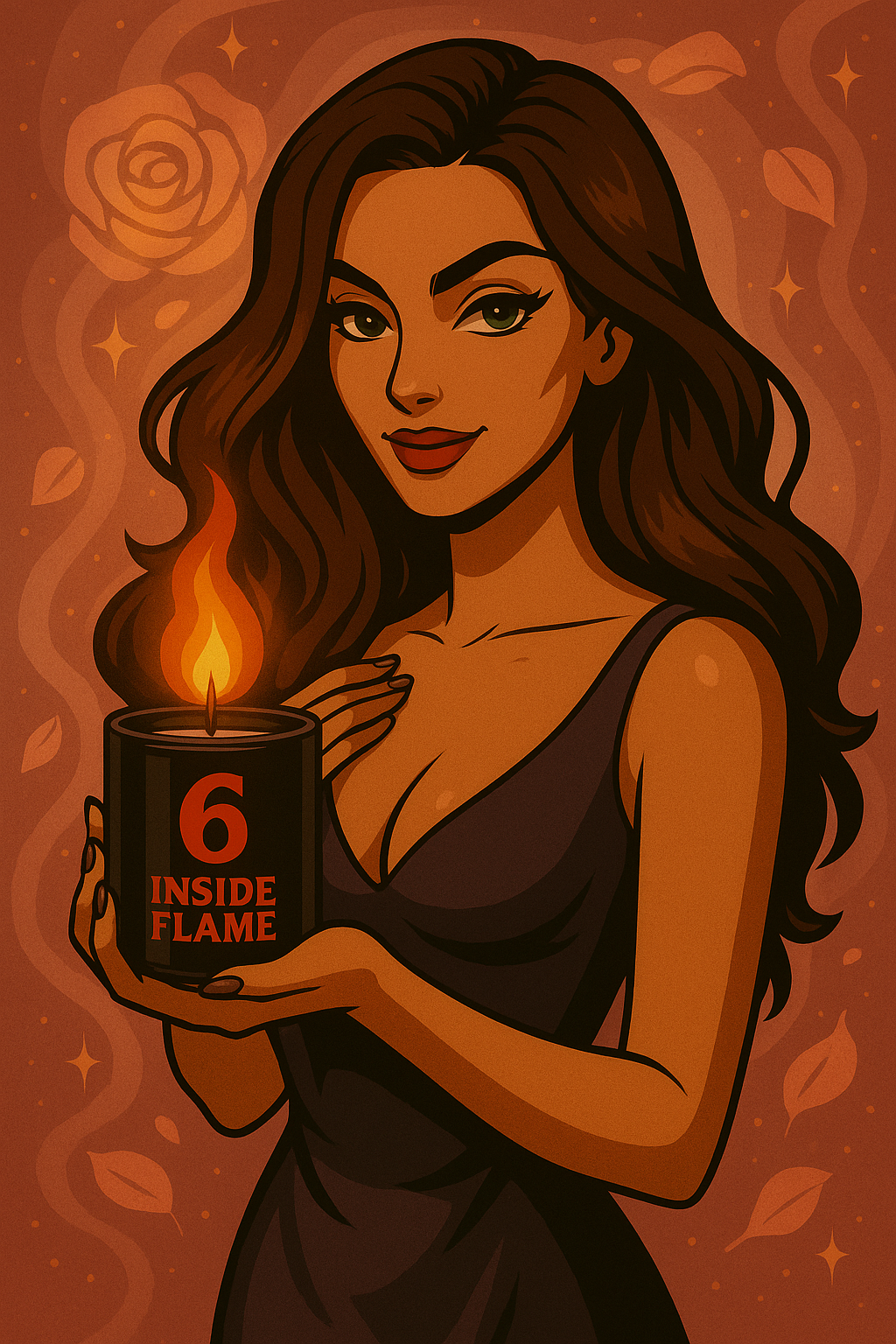 Магическая массажная свеча активатор. Любовь и красота. №6. INSIDE FLAME. Натуральный состав 70г.