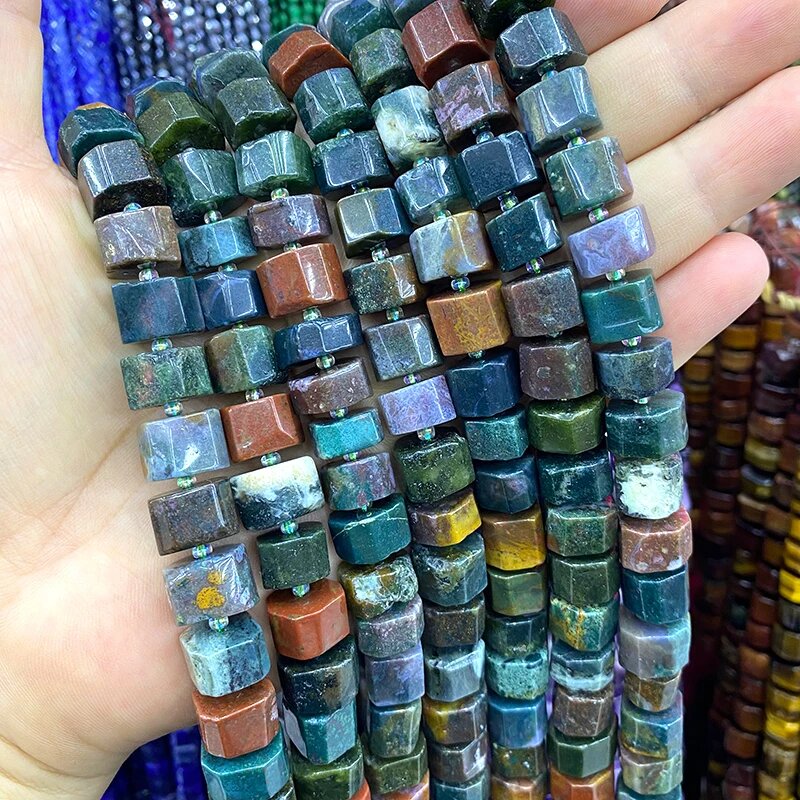 Бусины из индийского агата, натуральный камень