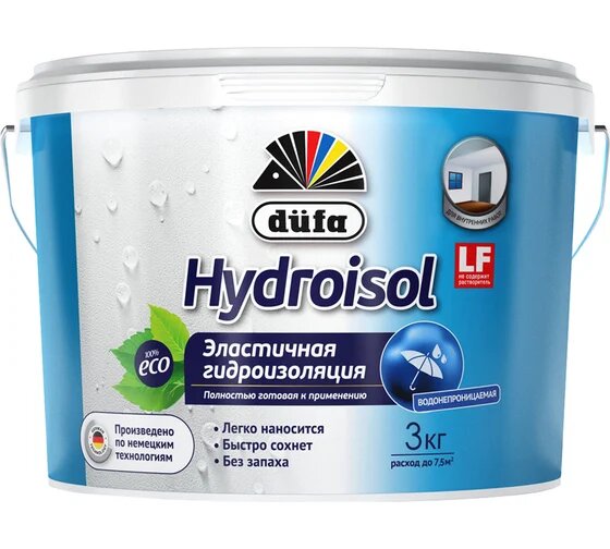Dufa Эластичная гидроизоляция HYDROISOL 3кг