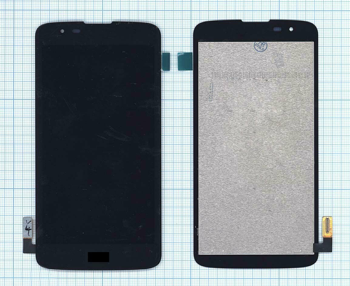 Дисплей (матрица + тачскрин) для LG K7 MS330 черный, Диагональ 5, 854х480