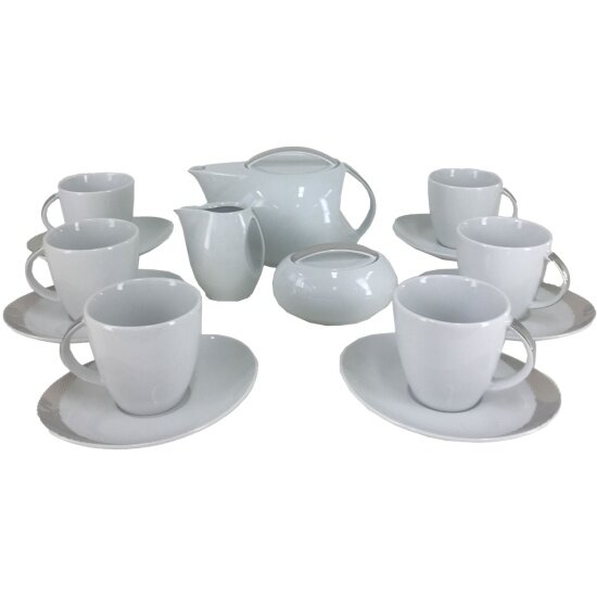 Чайный сервиз Thun 1794 "Loos", декор "Платиновые полоски ", 17 предметов, 6 персон (ЛОС0012)