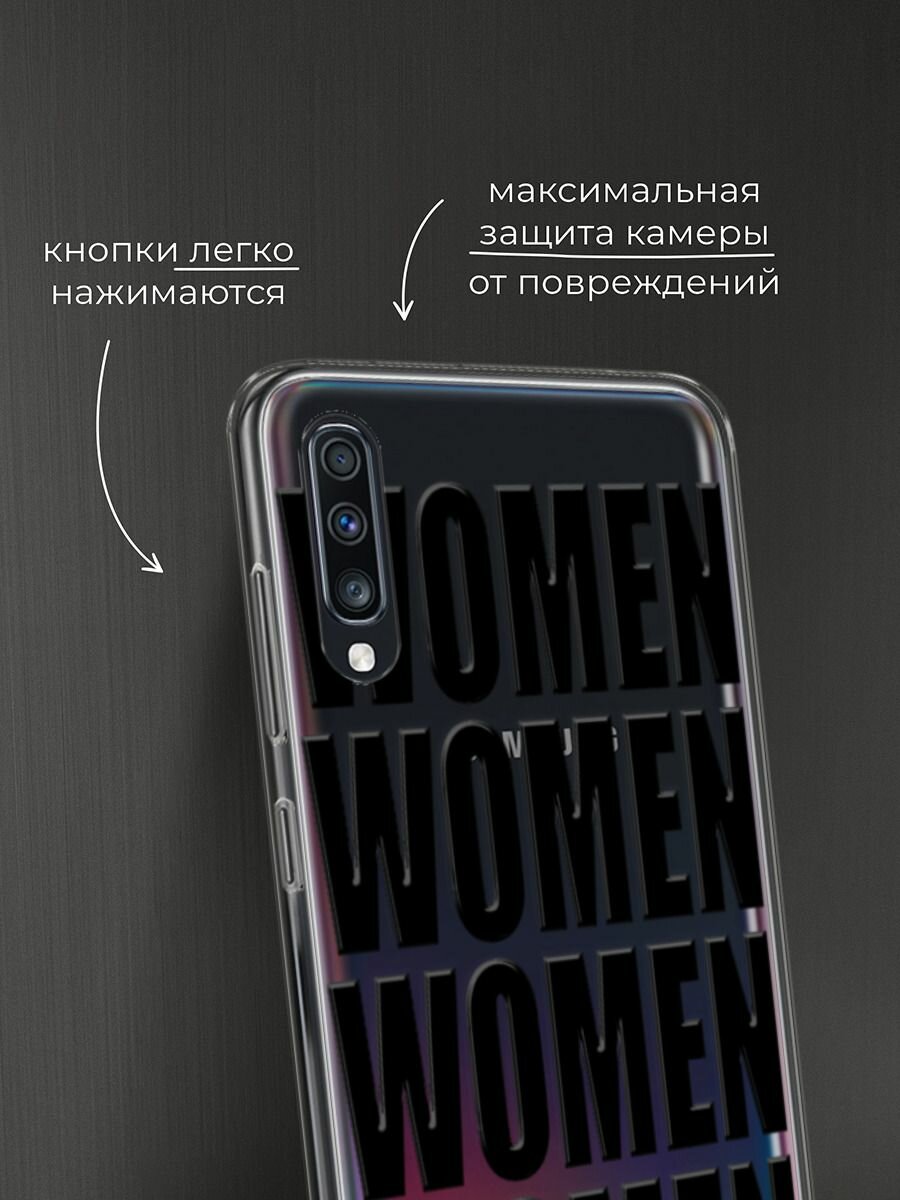 Чехол на Samsung Galaxy A70 / Самсунг Галакси А70 с принтом Women black — фото 1