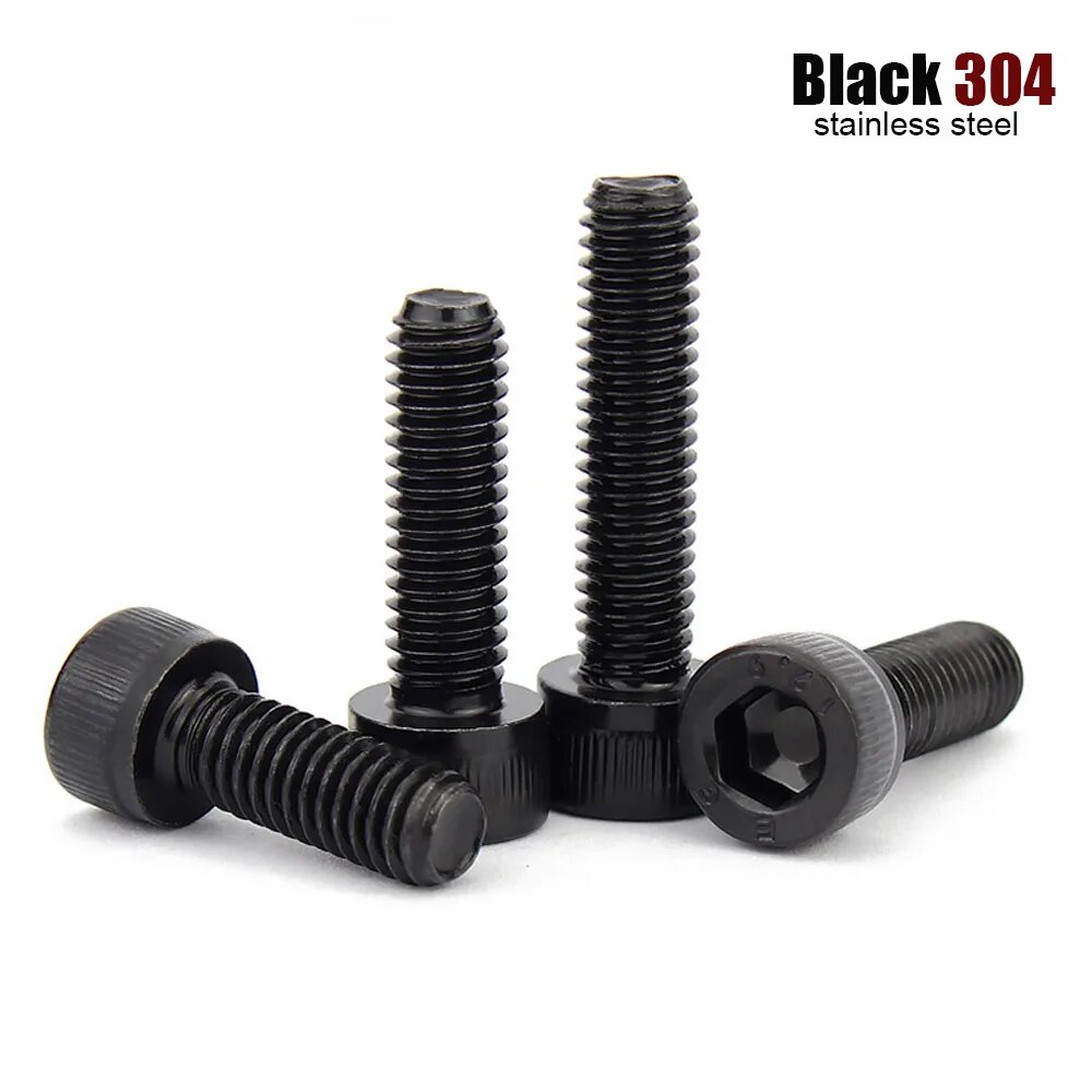TINGGOO DIN912 черные болты из нержавеющей стали 304 10pcs M4, 16mm