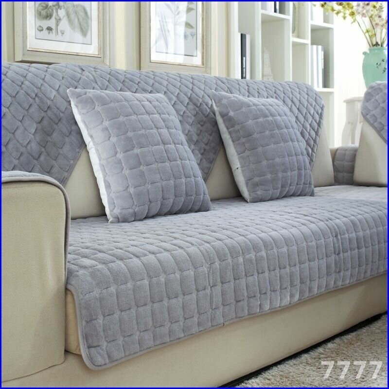 Дивандек накидка 90х210 см, покрывало дорожка на диван или кресло (90х210 / светло-серый)-j