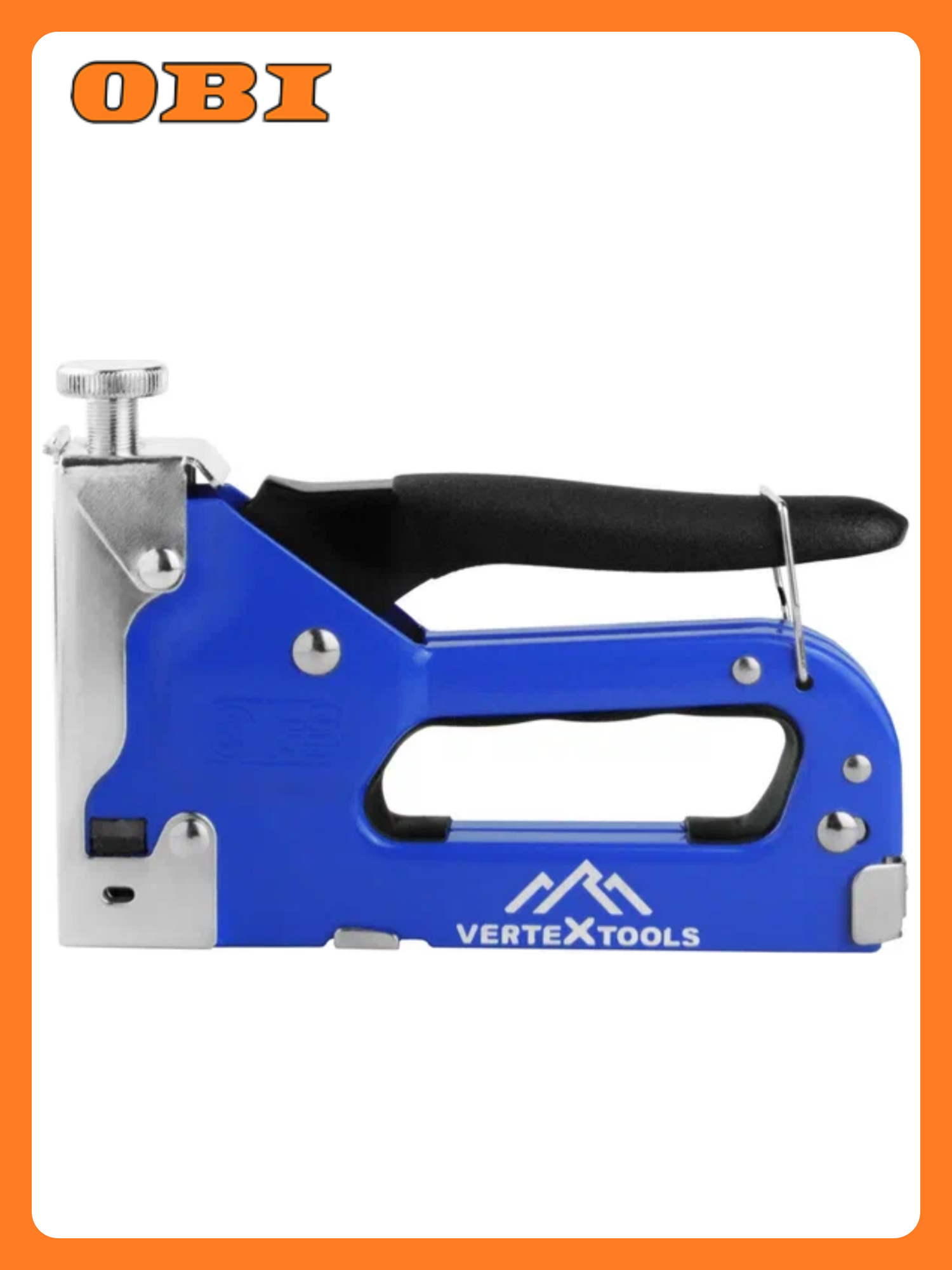 Мебельный степлер VertexTools 0042-01, регулируемый, синий, металл