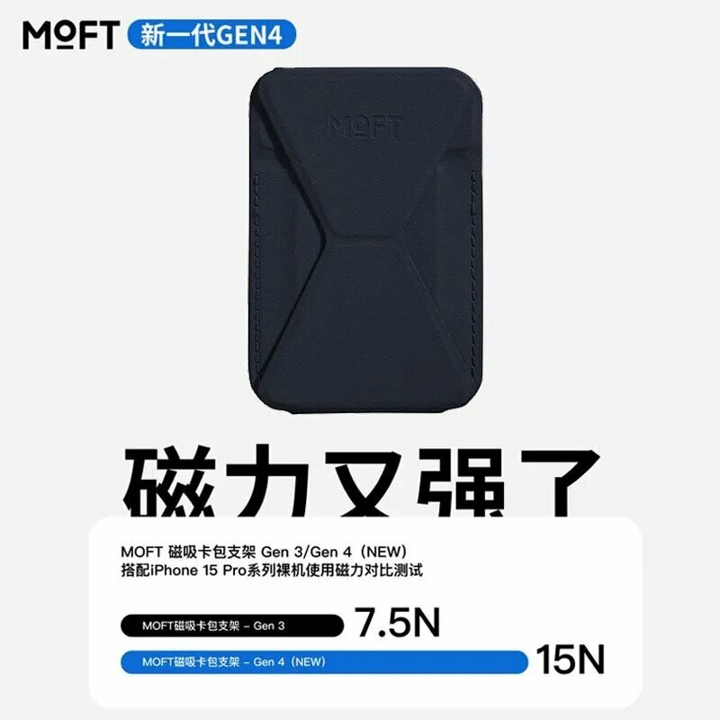 Картхолдер и Подставка для телефона с усиленными магнитами MOFT Snap On Premium MagSafe цвет белый