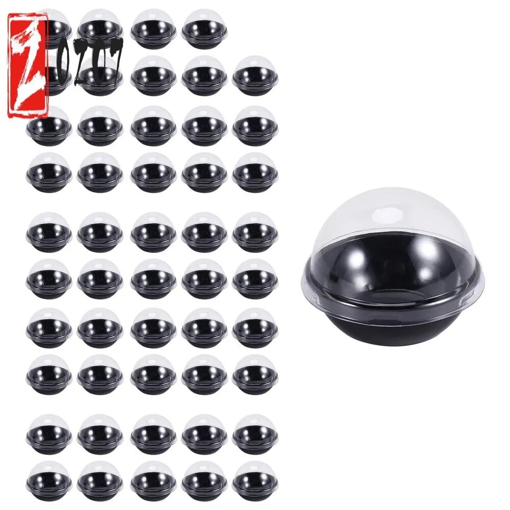 (A F O K) Прозрачный пластиковый мини-контейнер совместим с кексов на 50 упаковок, индивидуальные упаковочные коробки куполообразными крышками мини-маффинов макаронами