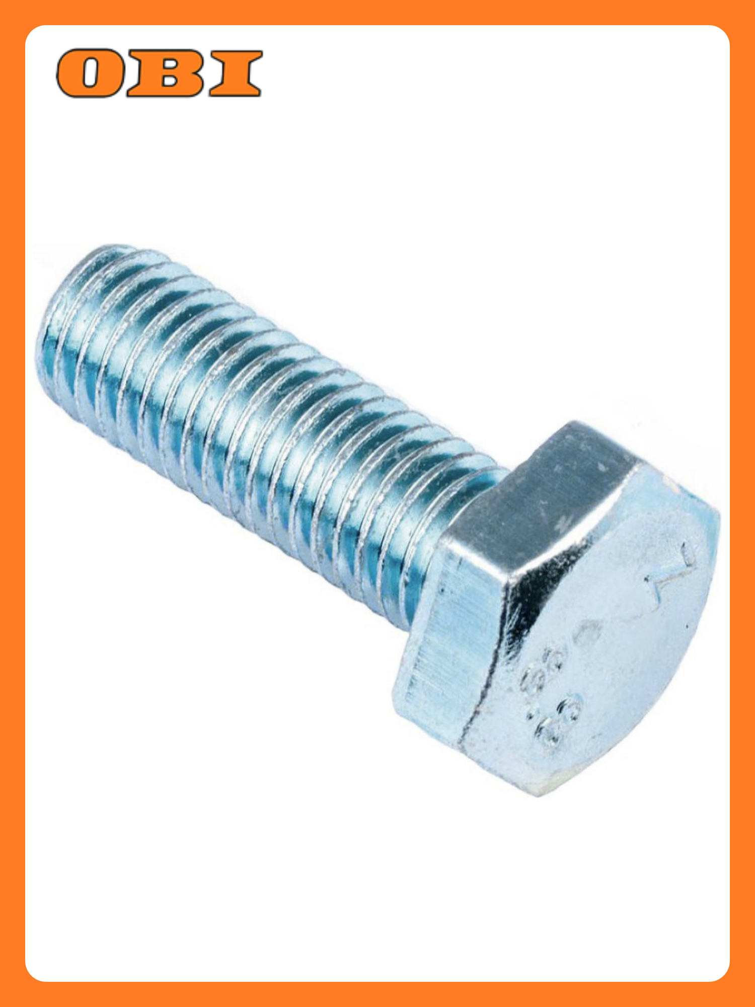 Болт Стройбат DIN 933, шестигранный, оцинкованный, сталь, М10, 30 мм, 2 шт