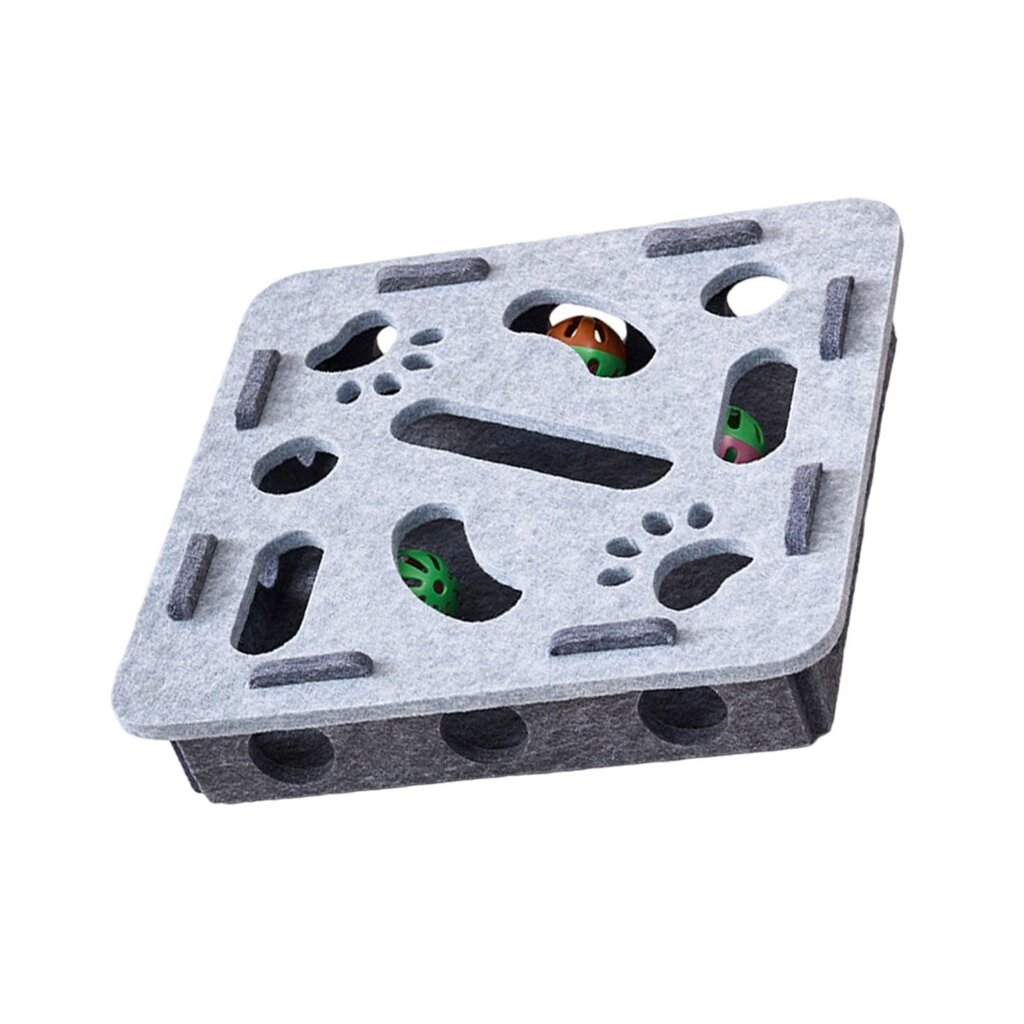 Игрушка-лабиринт для домашних кошек-головоломок-серый-Квадратный