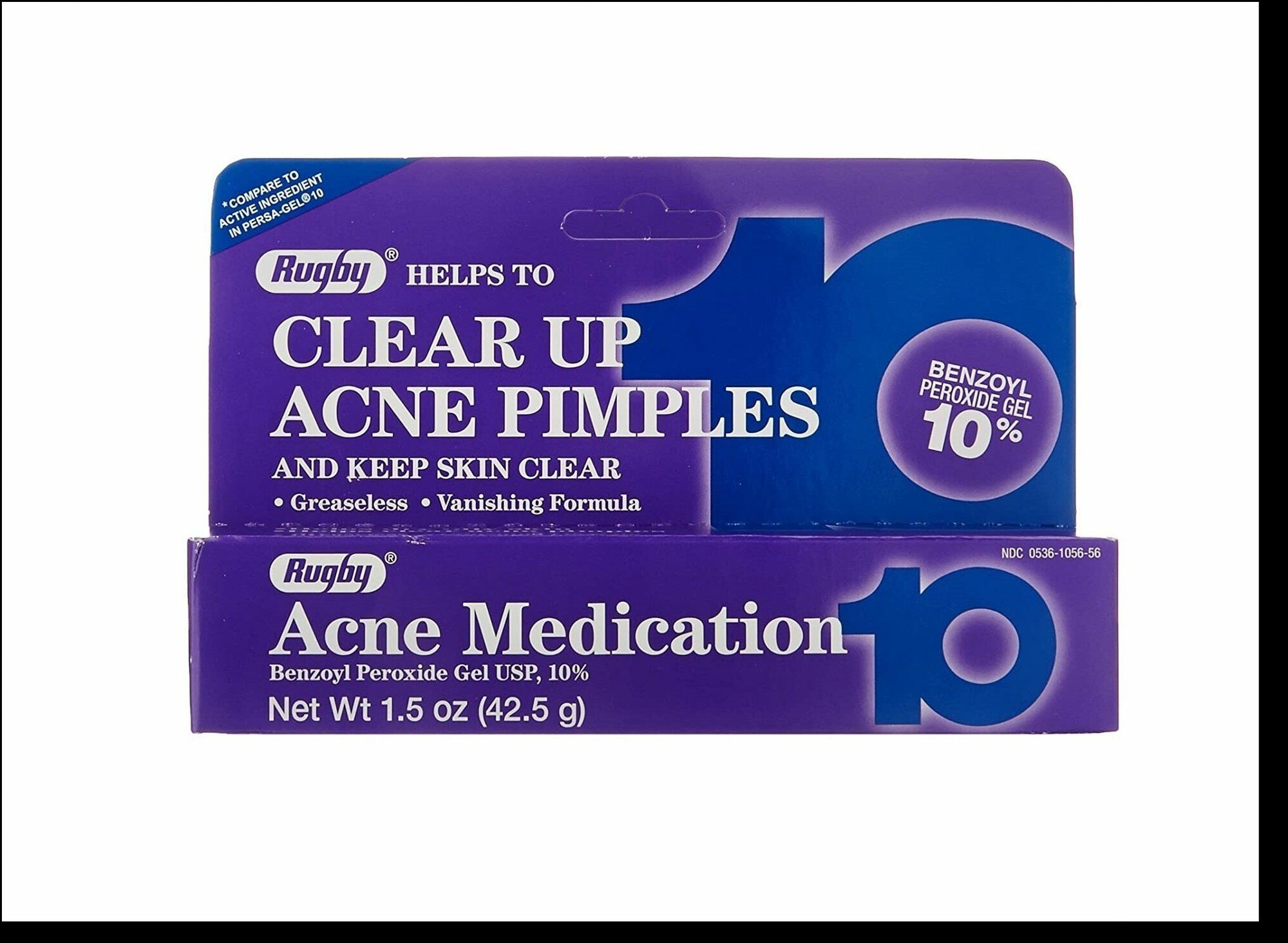 Гель от акне и прыщей Rugby для проблемной кожи, Benzoyl peroxide 10%, 42,5 гр-