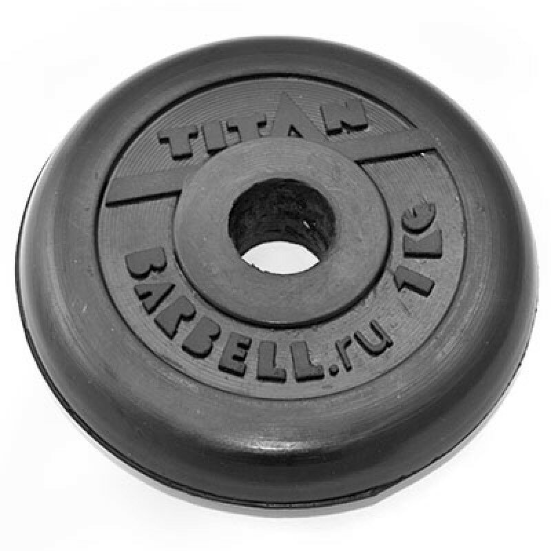Блин обрезиненный TITAN Barbell 1 кг (d31)