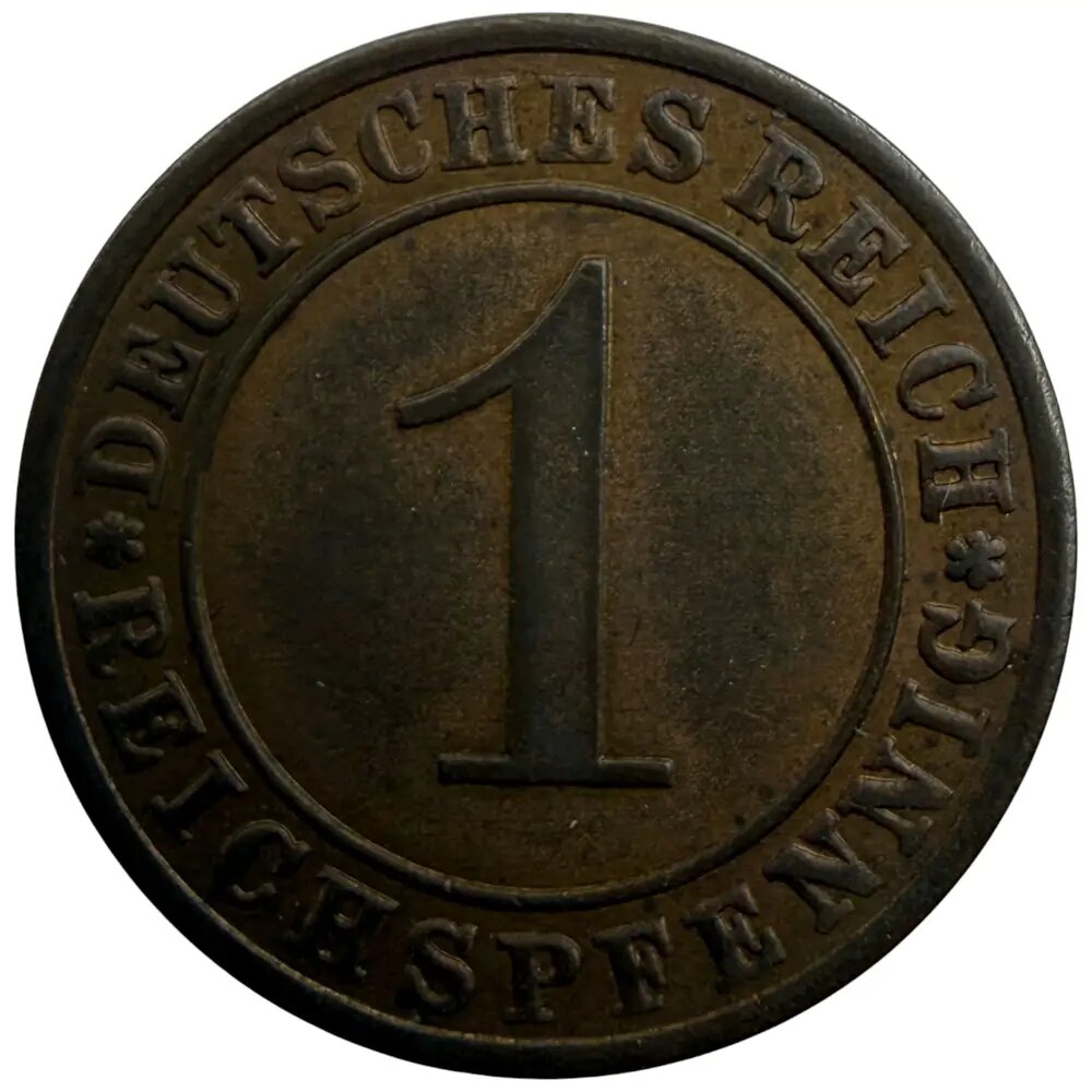 Германия, Веймарская республика 1 рейхспфенниг 1932 г. (A)