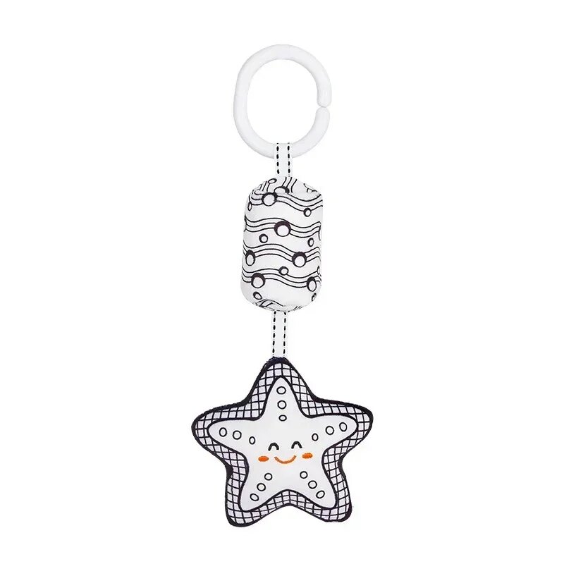 Погремушка черно-белая Star, серебряный