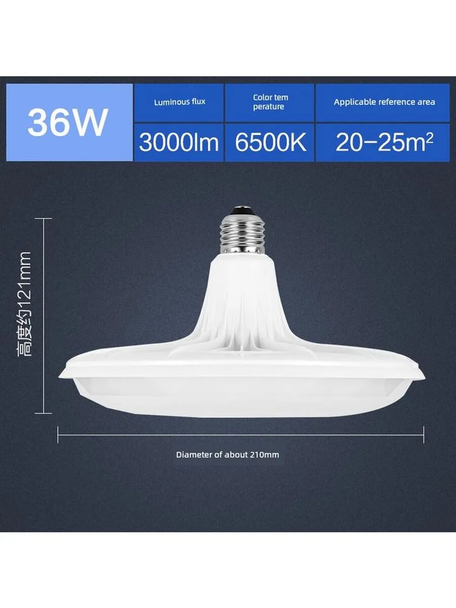 Лампа Oppo LED UFO E27 36Вт, белый свет, 6500K