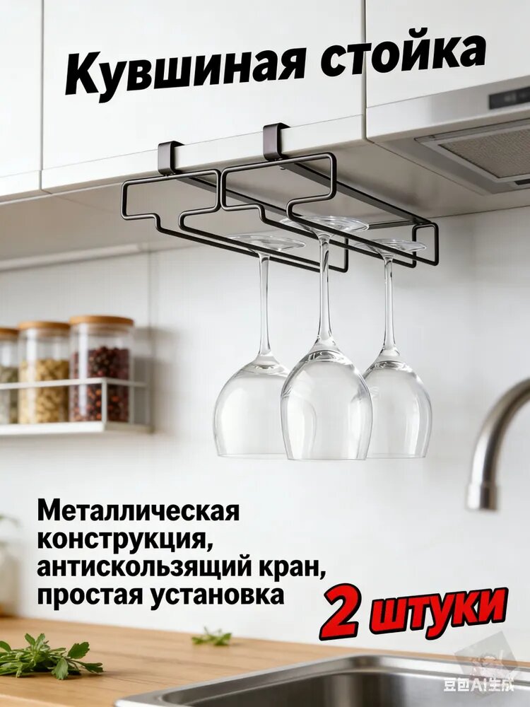 Держатель кухонный для бокалов, для кухонной утвари, 26 см х 11 см х 7.5 см, 2 шт