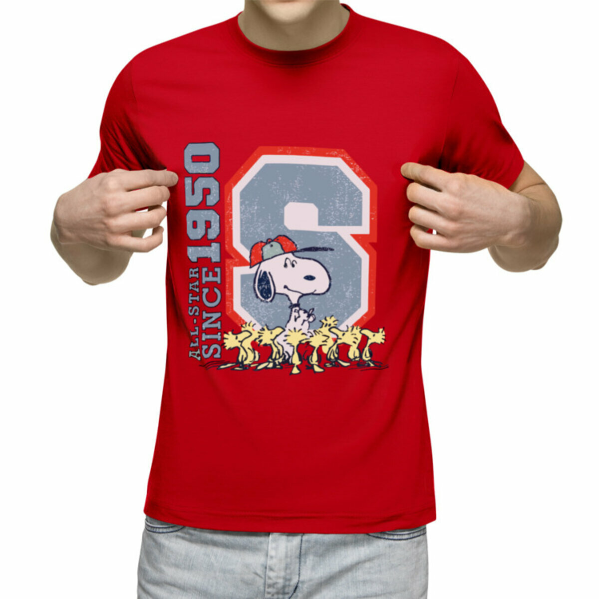 Мужская футболка «Снупи-Snoopy» (красный, L)