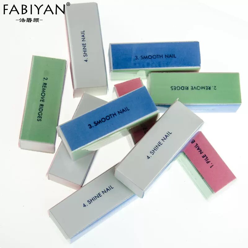 Блок для полировки ногтей Fabiyan, четырехсторонний полировочный блок, шлифовальная полоска, блок тофу, инструменты для маникюра и нейл-арта