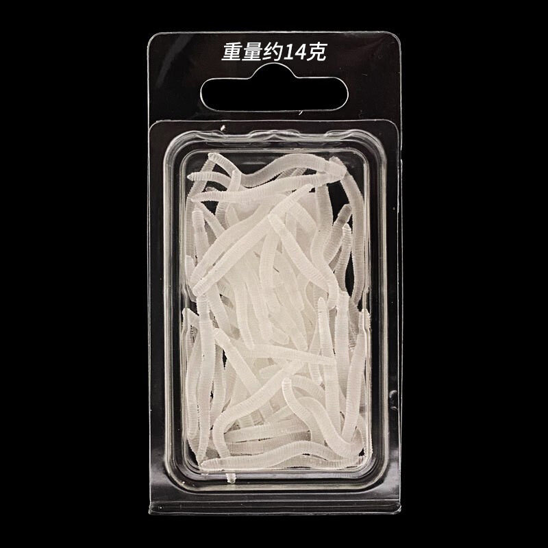 Рыболовная мягкая, реалистичная приманка Worm, имитация дождевого червя из термопластичной резины, 3,5 см/50 шт, белая светящаяся