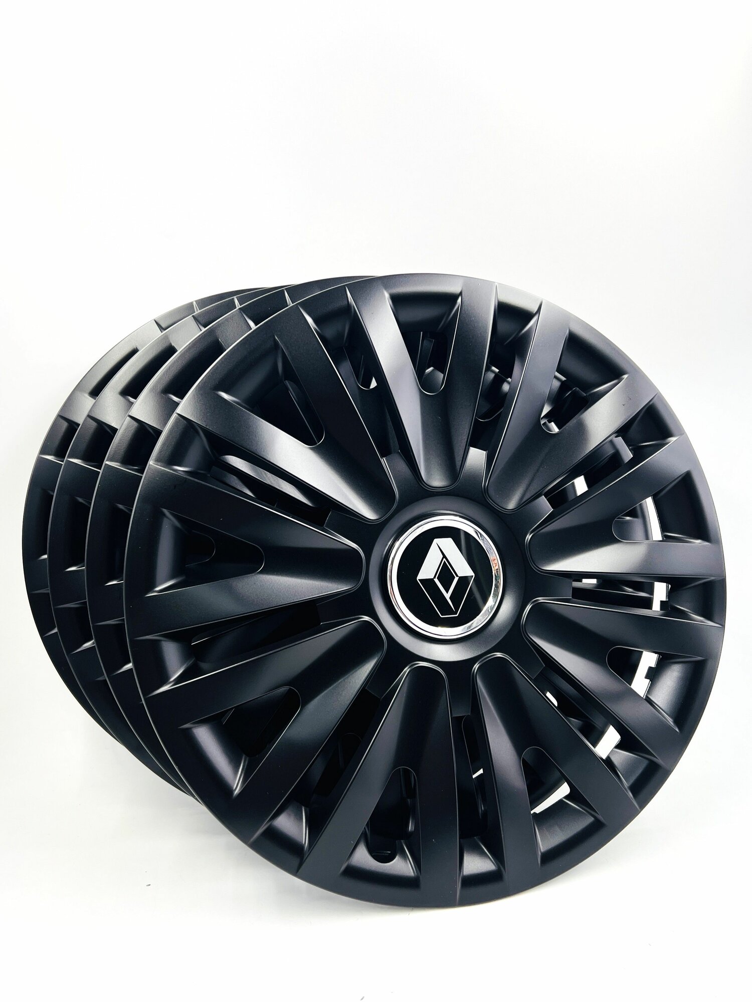 Колпаки на колеса гибкие черные с эмблемой R15 4 шт