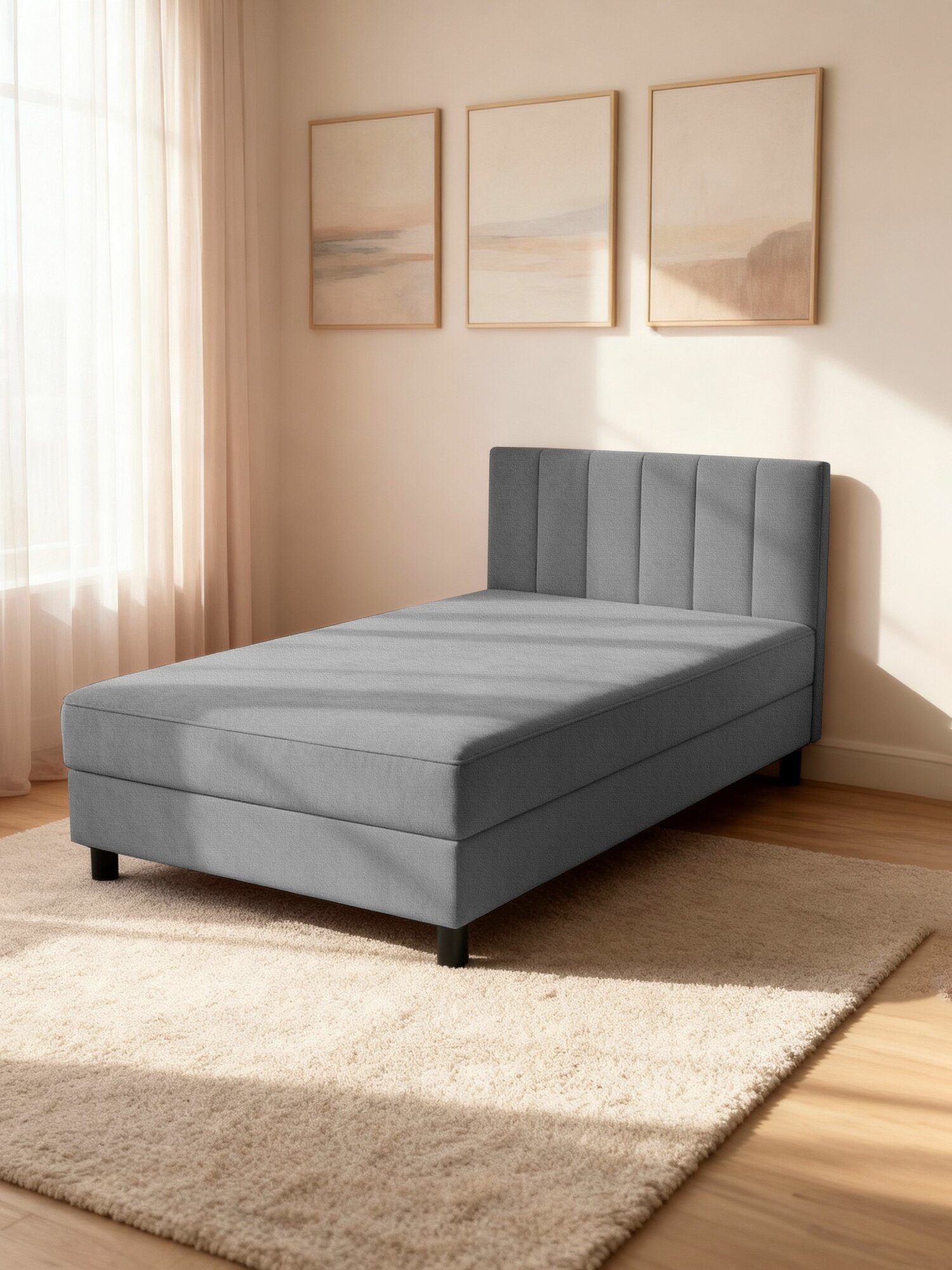 Тахта Адель фокус- мебельная фабрика 140х200х80 см серая рогожка