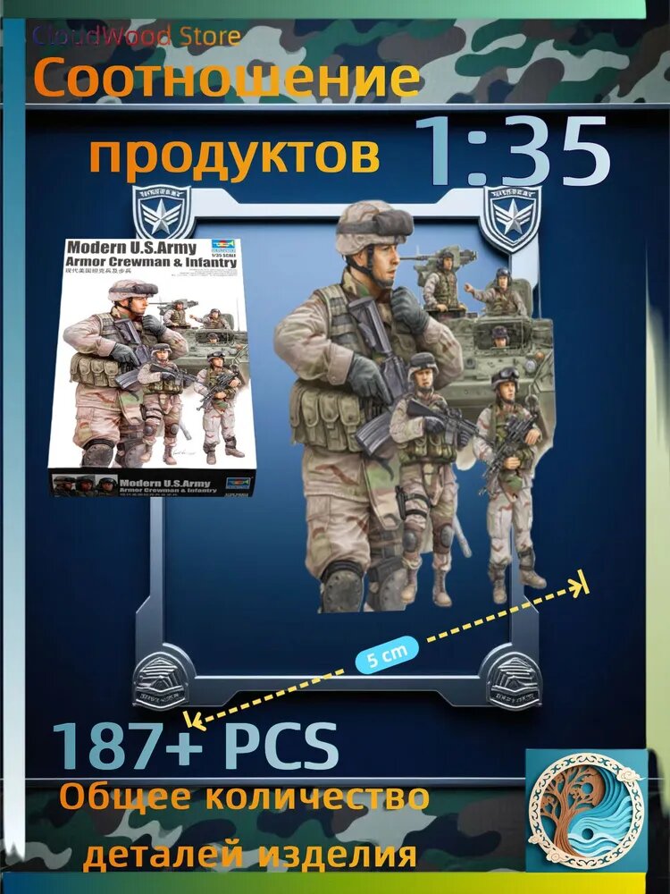 Trumpeter 00424 1:35 Современные американские танкисты и пехотинцы Фигурка для моделирования