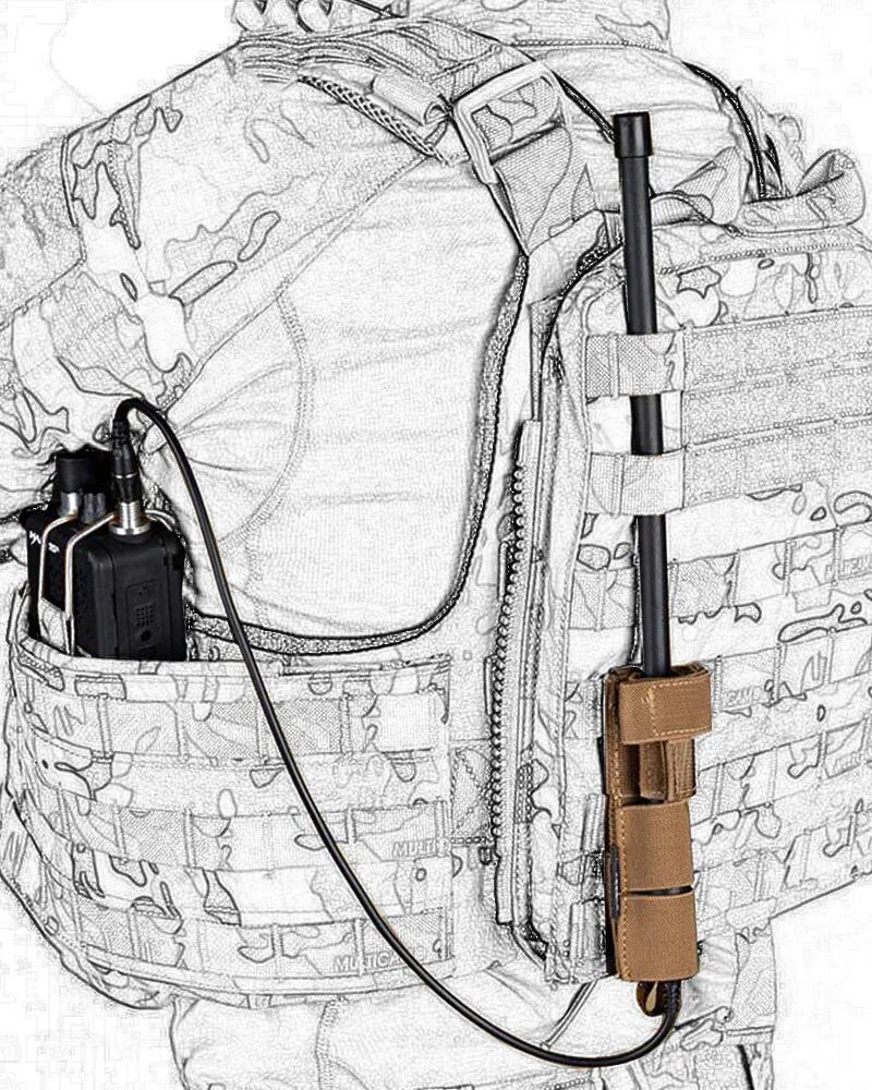 Универсальный ремешок-фиксатор антенны для тактической радиостанции и оборудования MOLLE