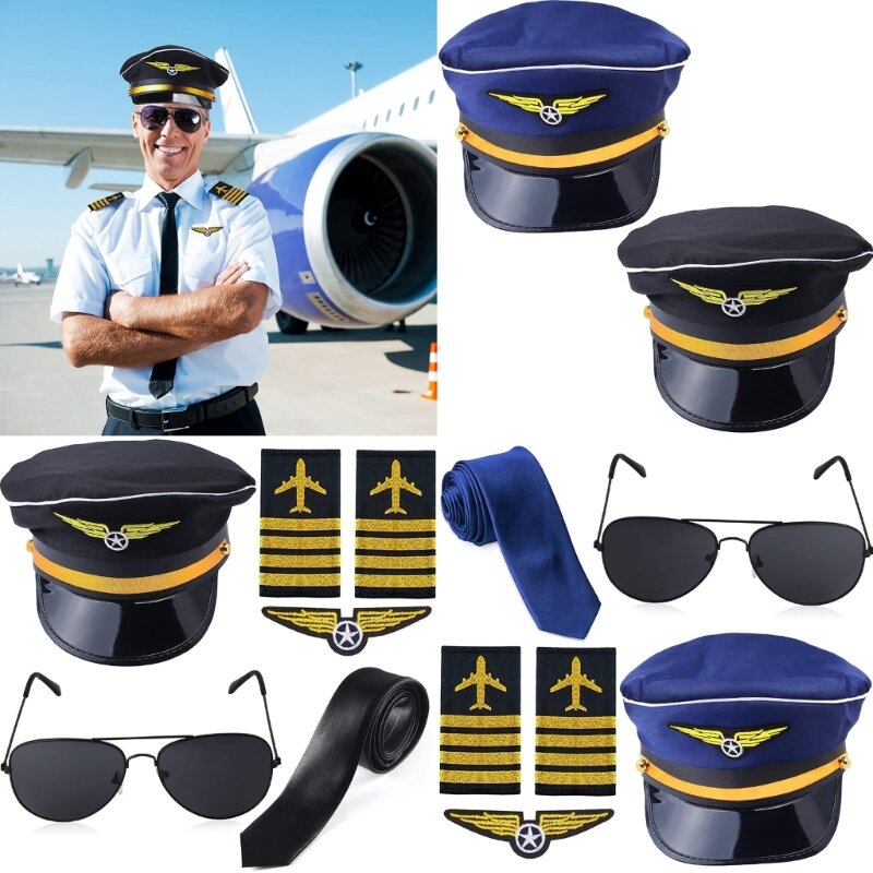 Персонаж cos одевается для вечеринки, очки, шляпа, перчатки, костюм с галстуком-бабочкой-синий