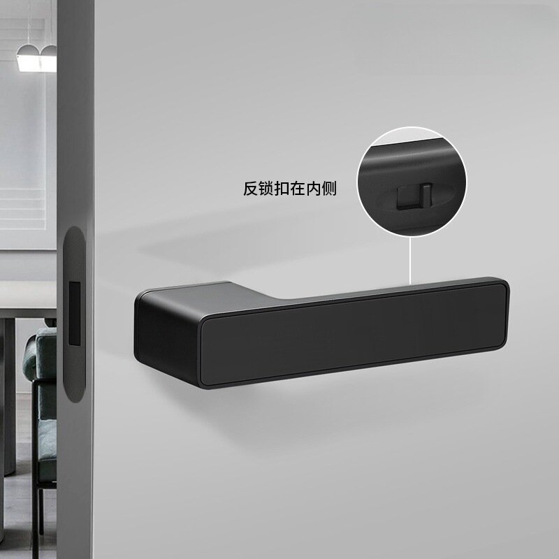 Минималистичный магнитный бесшумный экологичный дверной замок, дверной замок для спальни, интегрированный замок, дверной замок для внутреннего помещения, комплект дверного замка for the bathroom