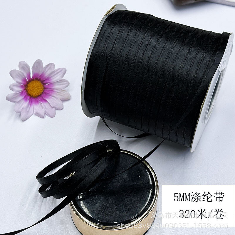 5 мм лента для бирки 0,5 см черная атласная лента двусторонняя лента веревка белая плотная атласная лента для подвешивания уха с рифлением