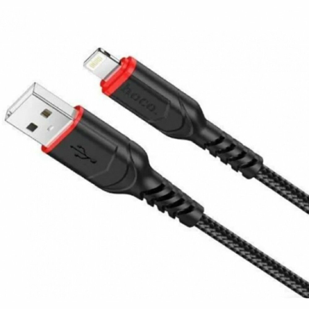 HOCO кабели X59 USB кабель Lightning 2m 2.4A Нейлон Black