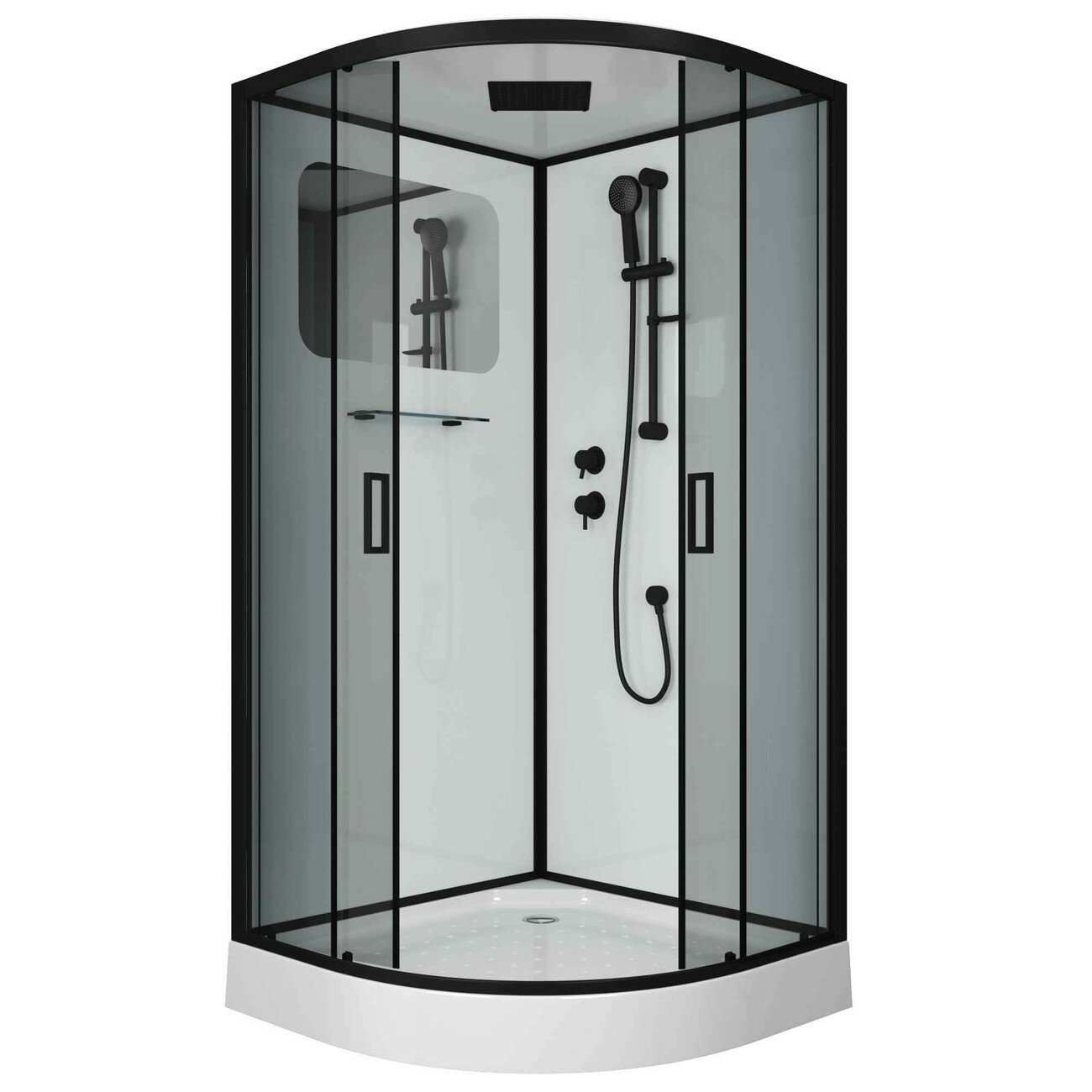 Душевая кабина Niagara Premium NG-6901-01 BLACK 90x90 поддон низкий, стекло тонированное, профиль черный матовый