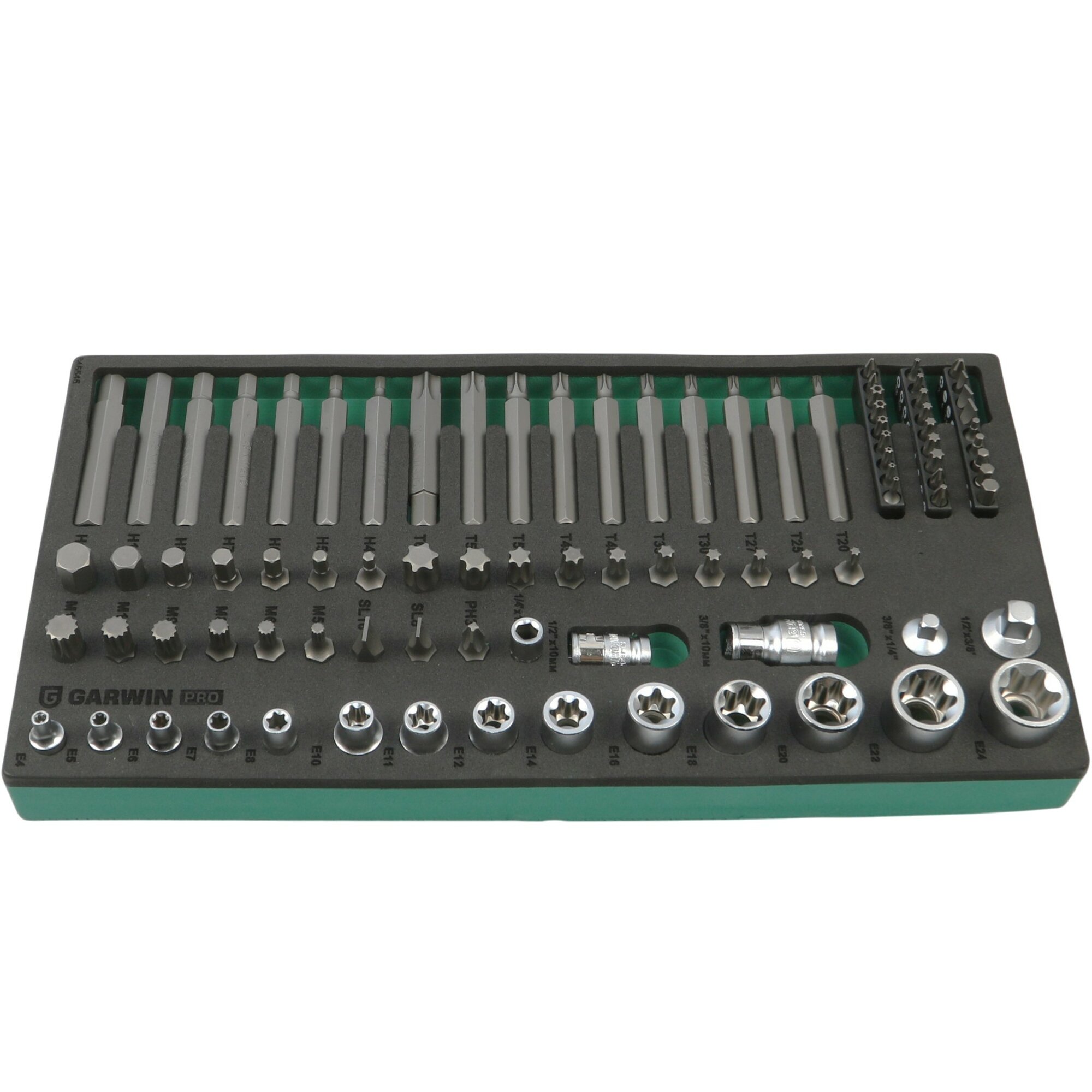 GARWIN PRO 645545 Набор бит и головок Е-профиль 89 пр. в ложементе EVA