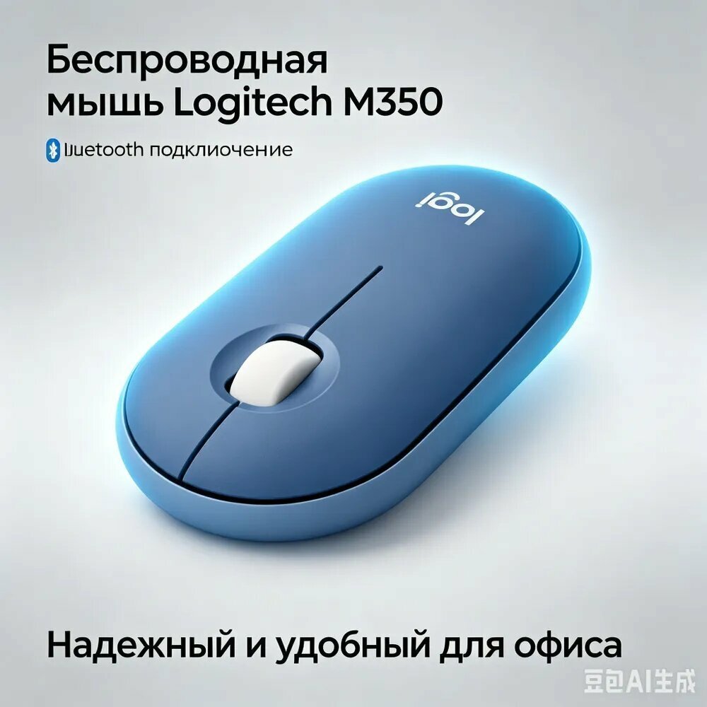 Мышь беспроводная Logitech Pebble M350, синий