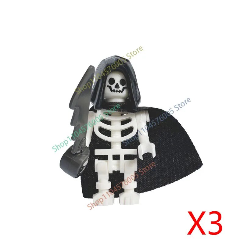 MOC Хэллоуин Скелеты Черный, A1-11-8-3PCS