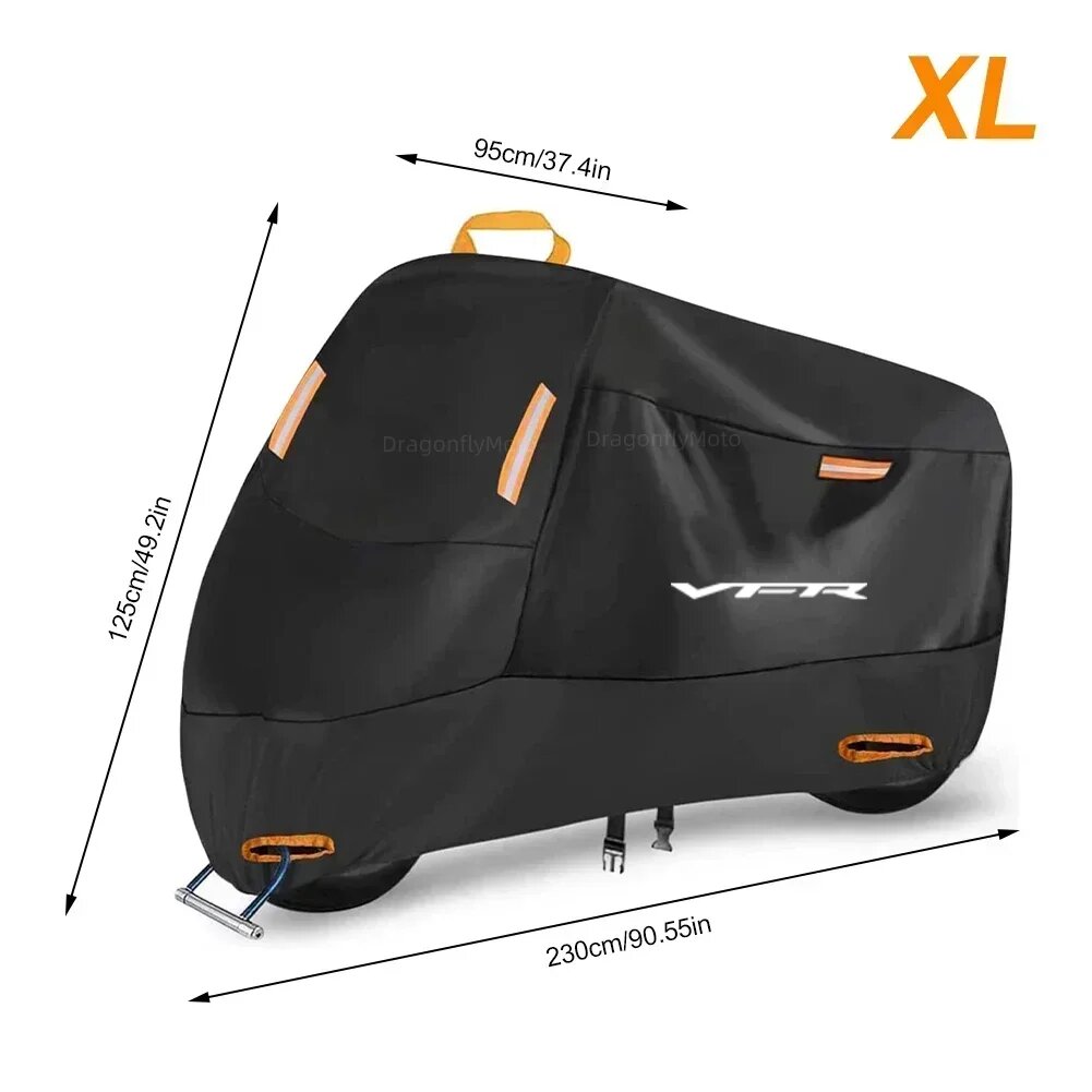 Чехол для мотоцикла HONDA VFR 800 1200x VFR750 VFR800X VFR800F VFR1200x, 210D Оксфорд, Черный, XL