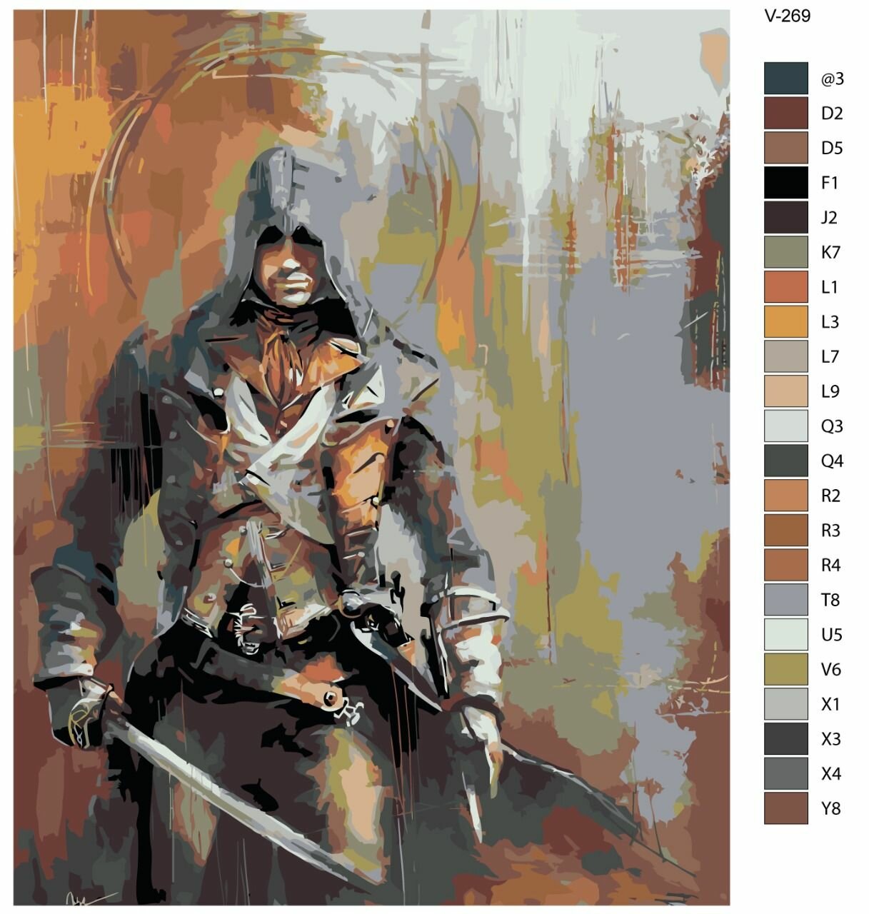 Картина по номерам V-269 "Игра: Assassins creed (Ассасин крид)", 40x50 см