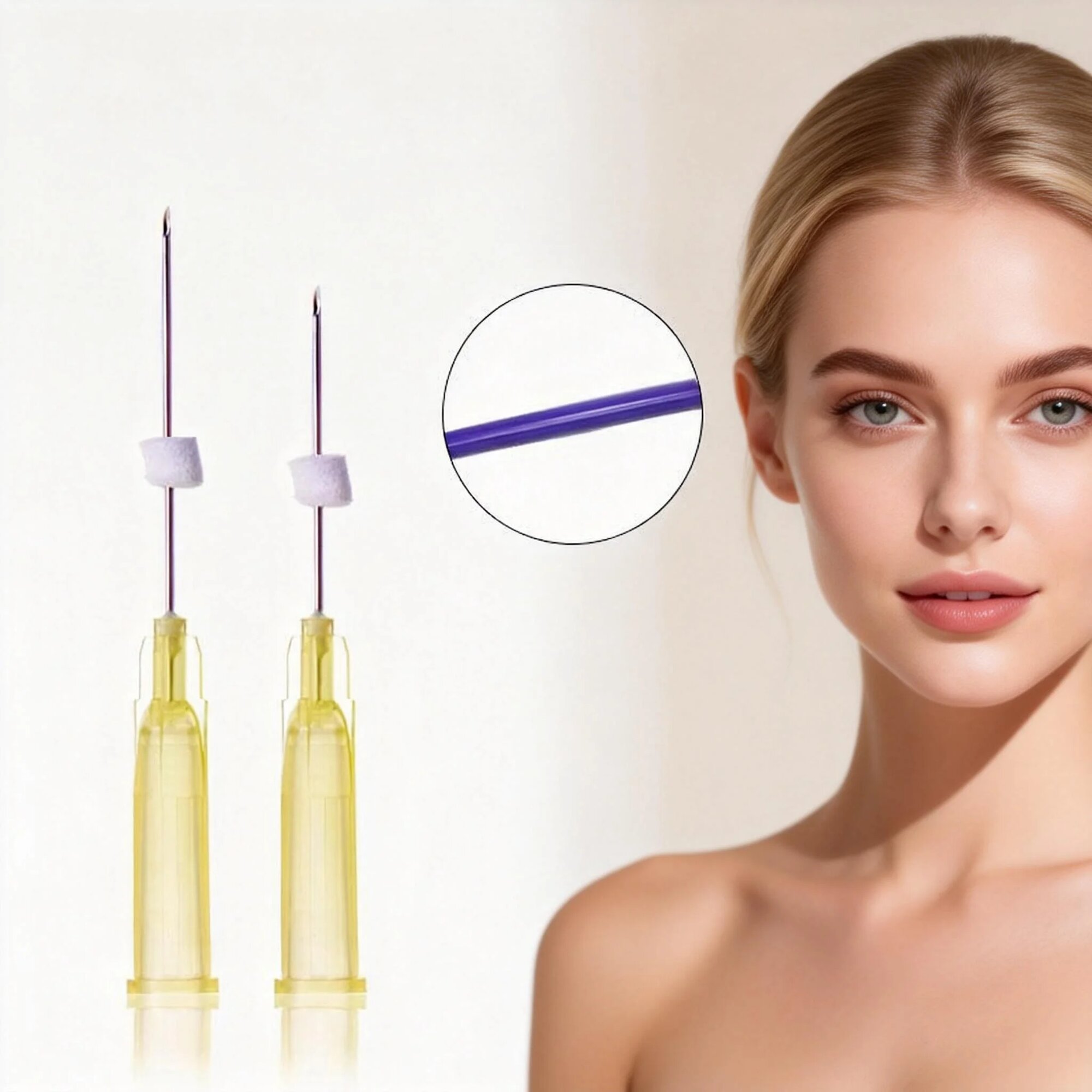 Нити PDO моно 50 шт, стерильные для лифтинга лица и шеи mono 30g13mm