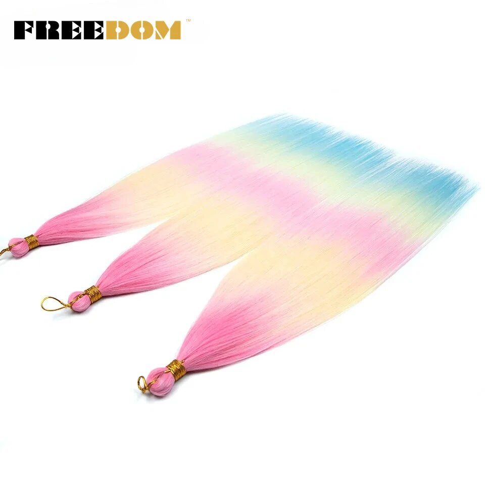 Синтетические косы FREEDOM Ariel омбре коричнево-радужные 28 дюймов 3 шт