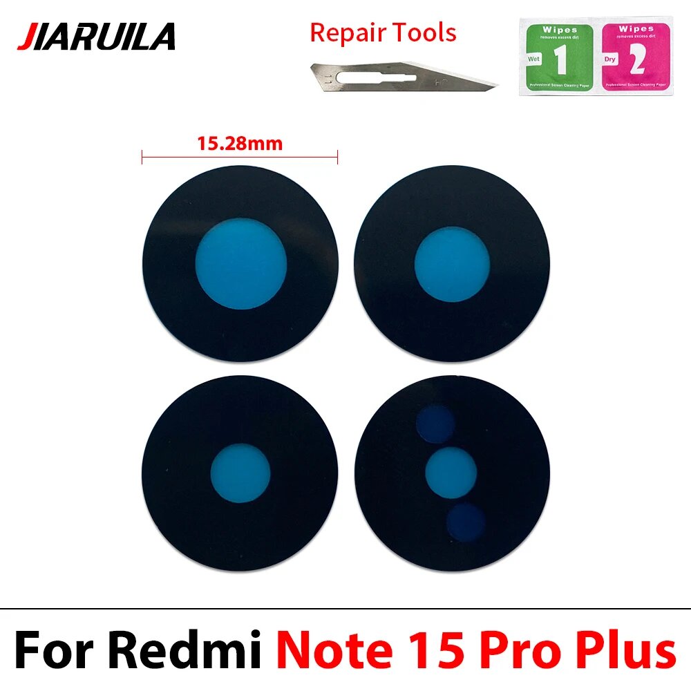 3 комплекта стеклянных линз для задней камеры для Xiaomi Redmi Note 15 15 Pro + 15 Pro Plus, стекло для камеры с клейкой наклейкой