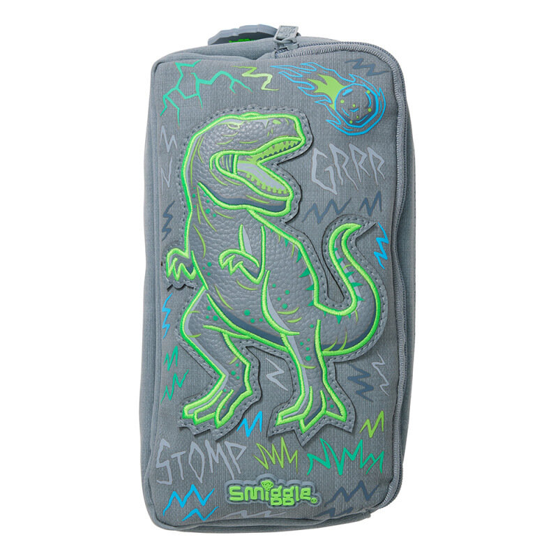 Сумка ручная Smiggle серая с динозавром, двухслойная
