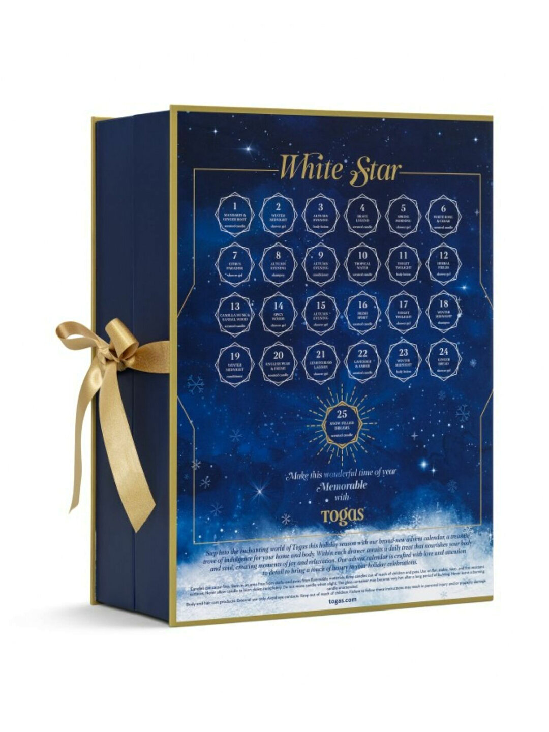 Togas Адвент-календарь Новогодний "Белая звезда" ароматические свечи и косметика