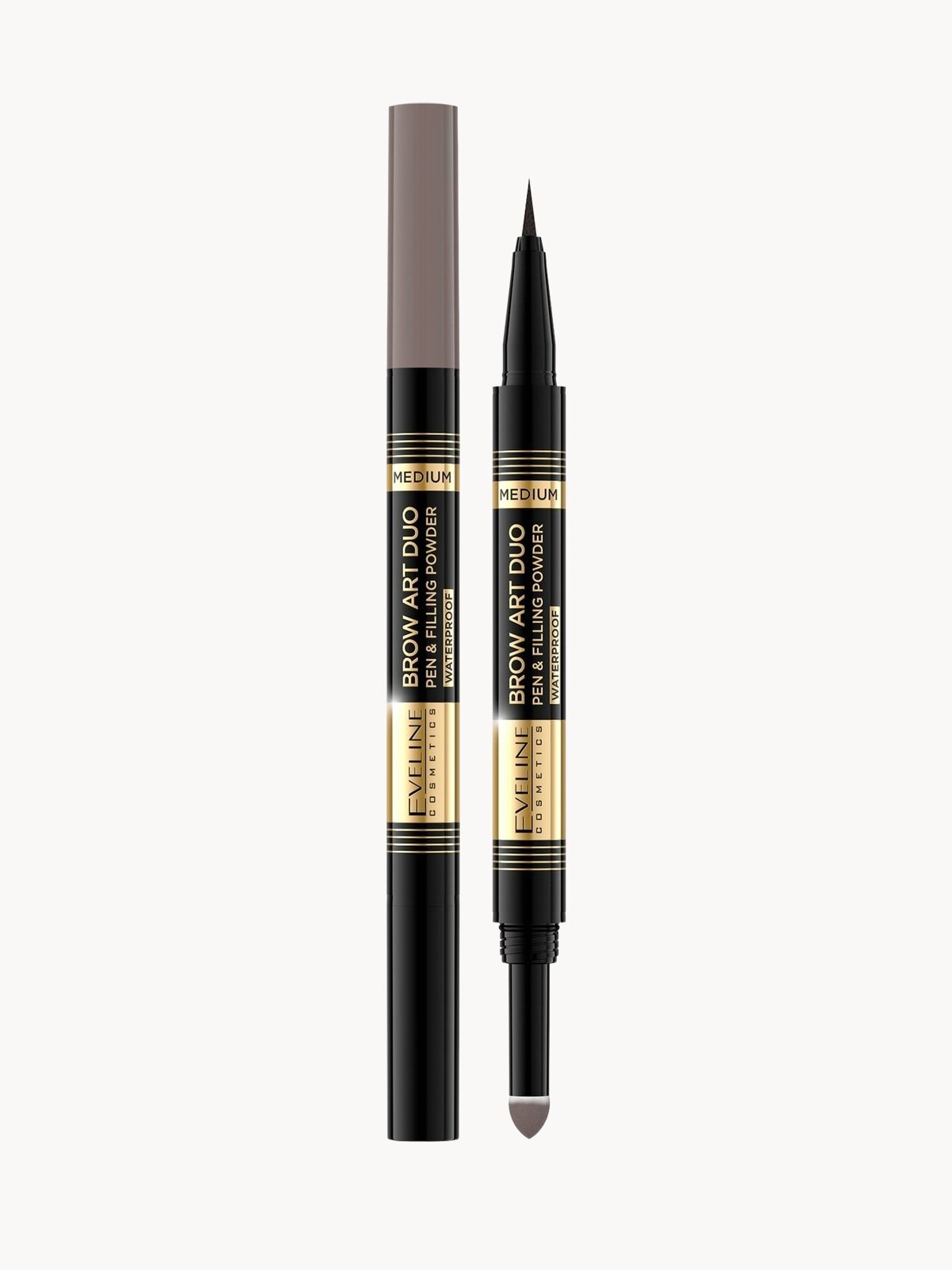 EVELINE Маркер для бровей ультратонкий водостойкий Brow Art Duo, 10 г, 02 Medium
