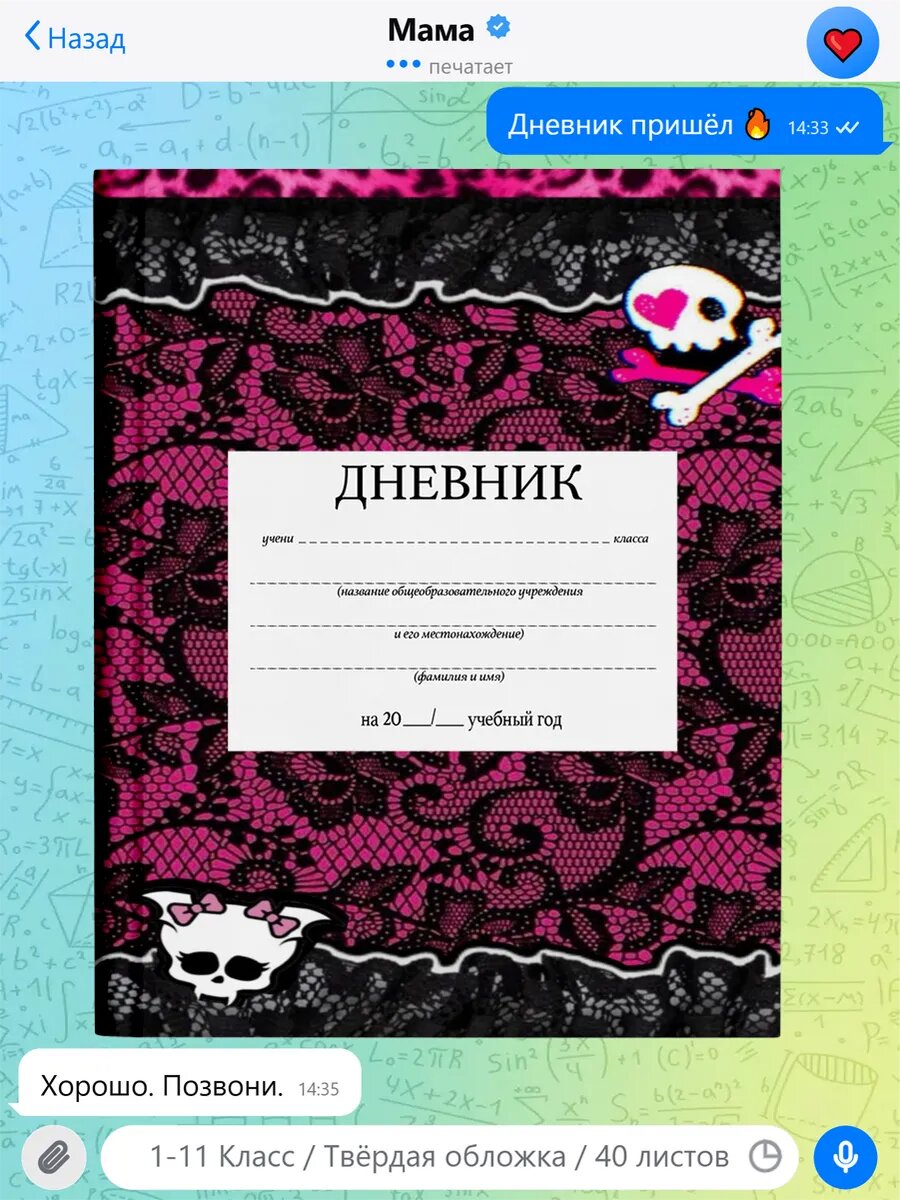 Школьный дневник с принтом y2k pinterest