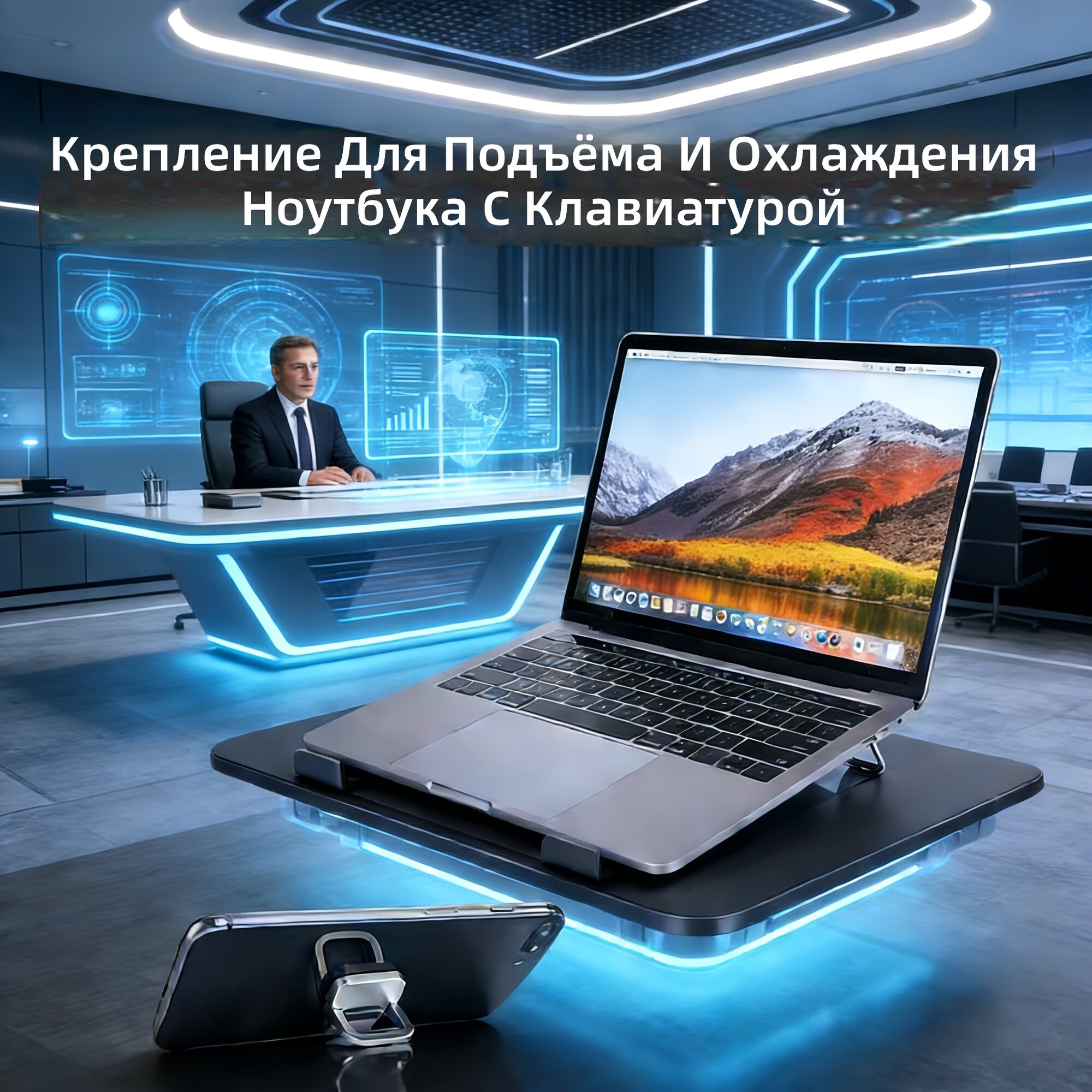 Подставка для ноутбука 2 шт, складная портативная настольная стойка с креплением под штатив для ноутбуков 10-17.3 дюйма, цинковый сплав, серебристая