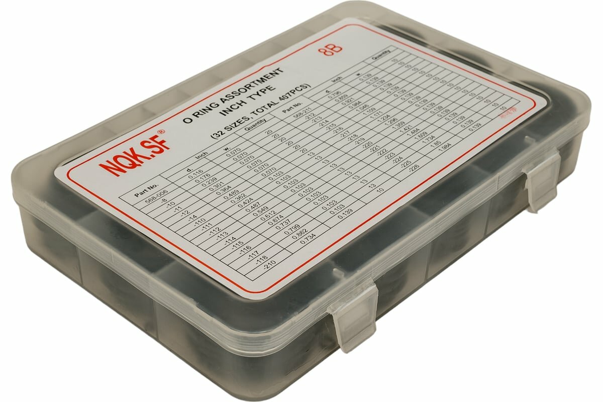 HIMPT Набор колец резиновых уплотнительных o-ring nbr70 дюйм. (№8в) 407шт 00-00001404