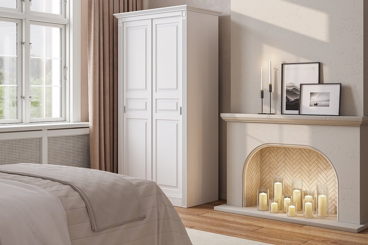 Шкаф-купе МебельЛэнд24 Классика - 18 МДФ 180x40x250 для одежды двухдверный