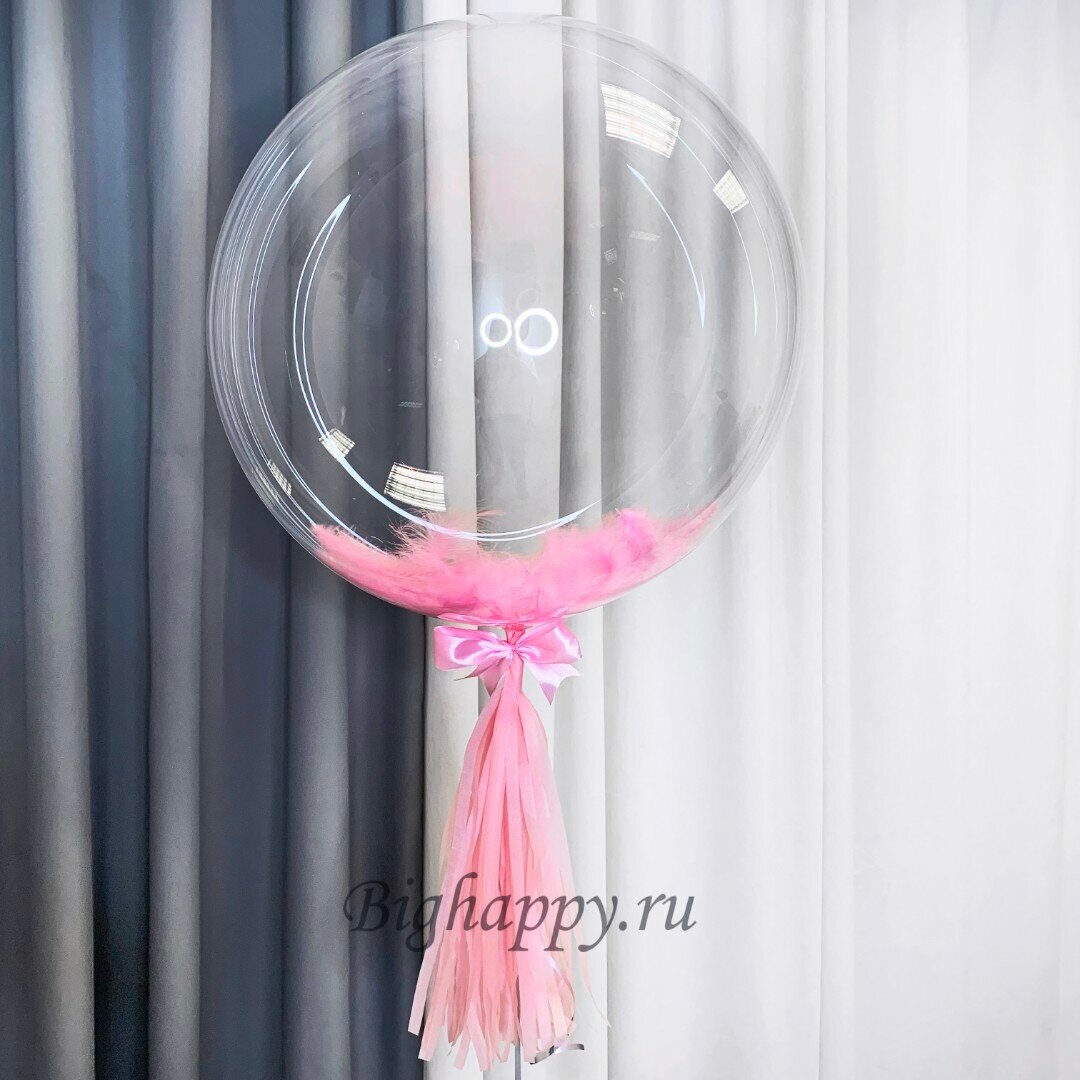 Шар Bubbles c перьями с кисточкой Тассел