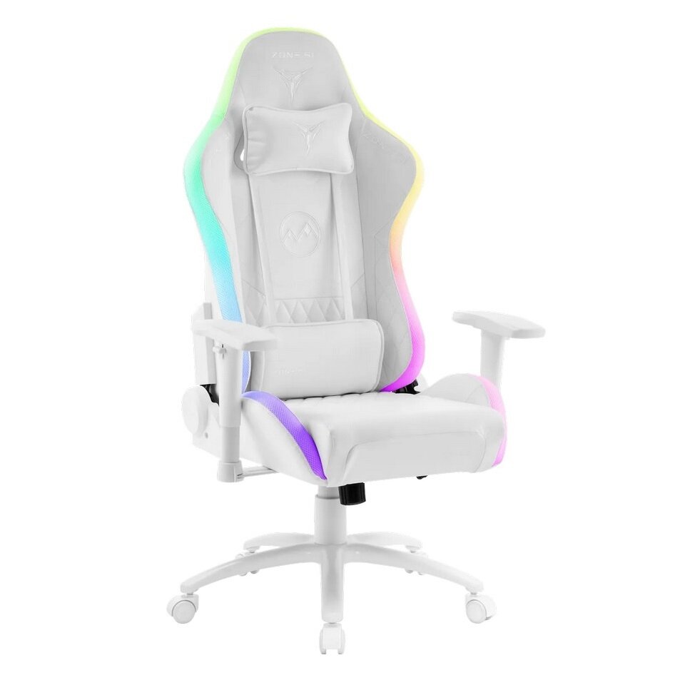 Кресло компьютерное игровое Zone 51 Frost RGB с подсветкой, белый