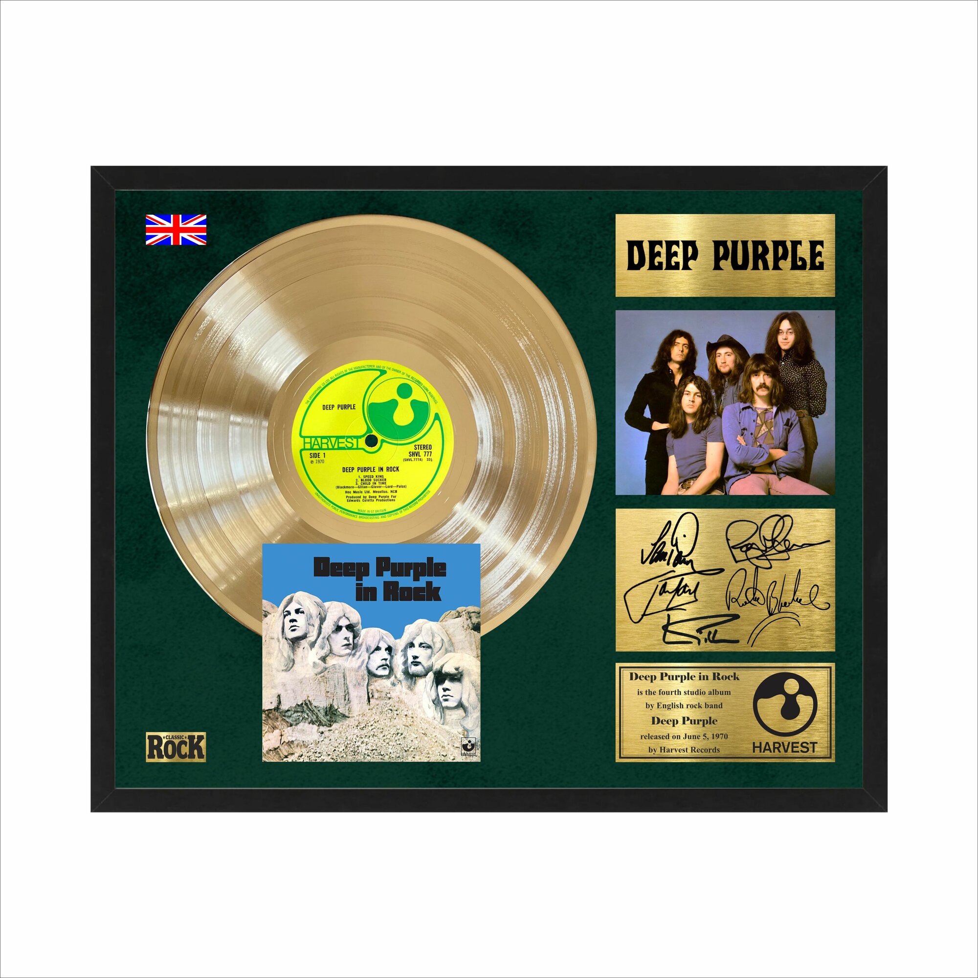 Картина с золотым диском Deep Purple